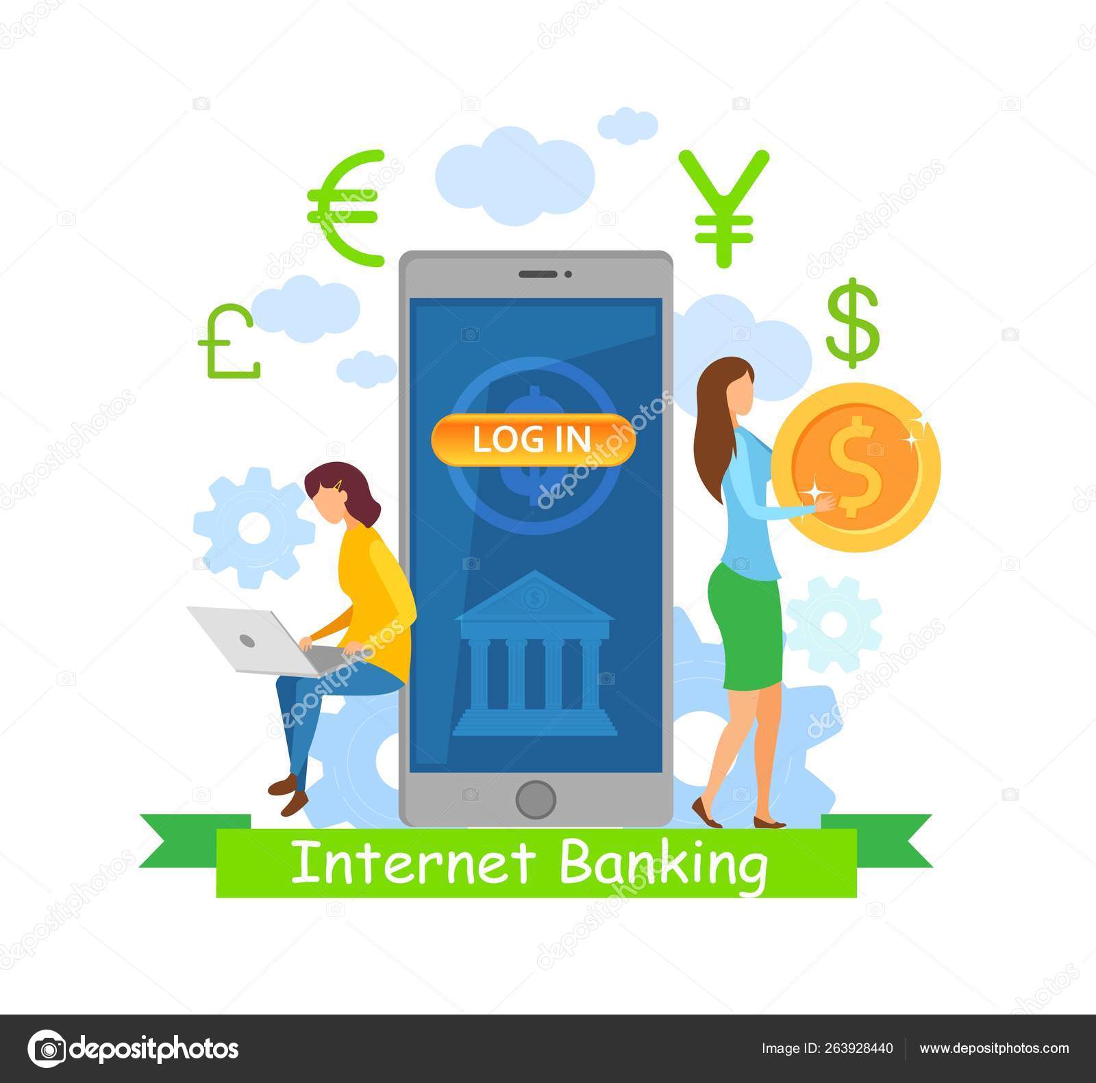 Sistema de pago por Internet Vector plano Ilustración Vector de stock ...