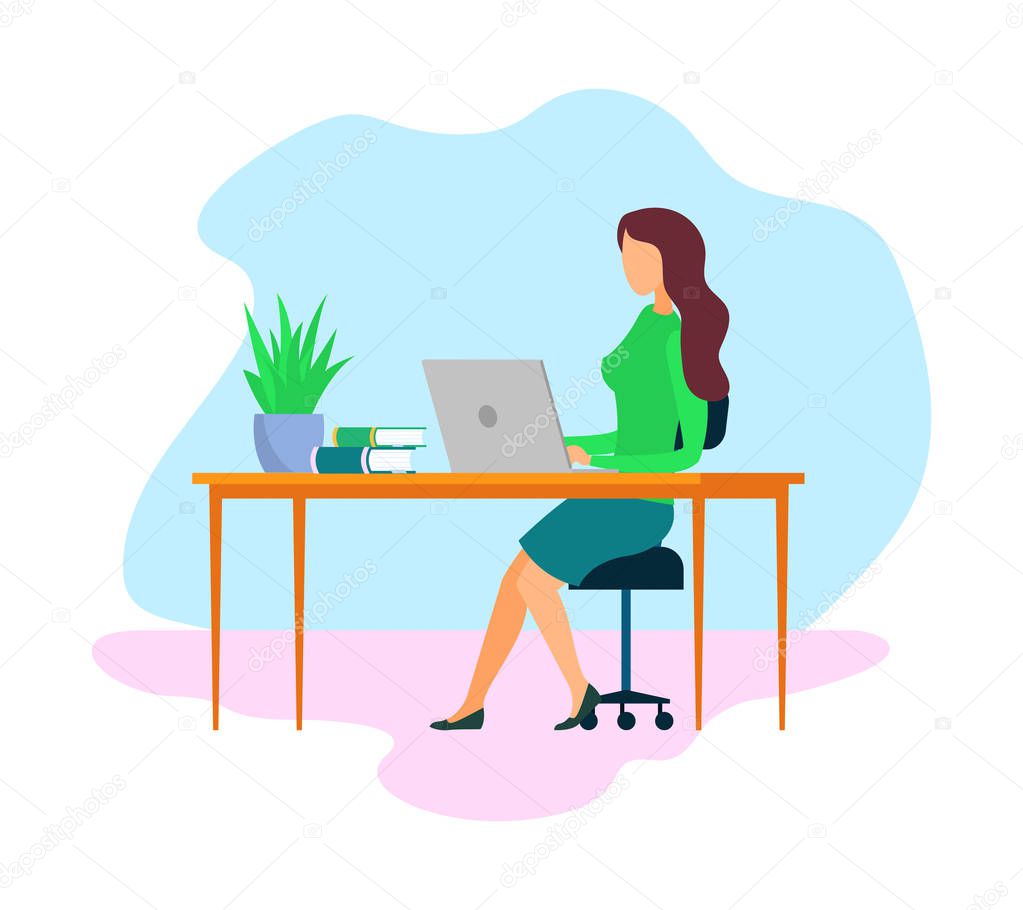 Jefe femenino, personaje del vector de dibujos animados del empleador 2023