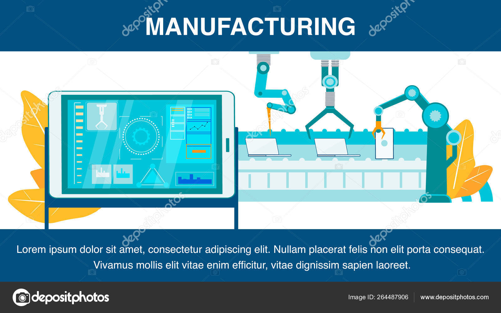 Innovative Manufacturing Flat Banner Template Stock Vector Image by ...