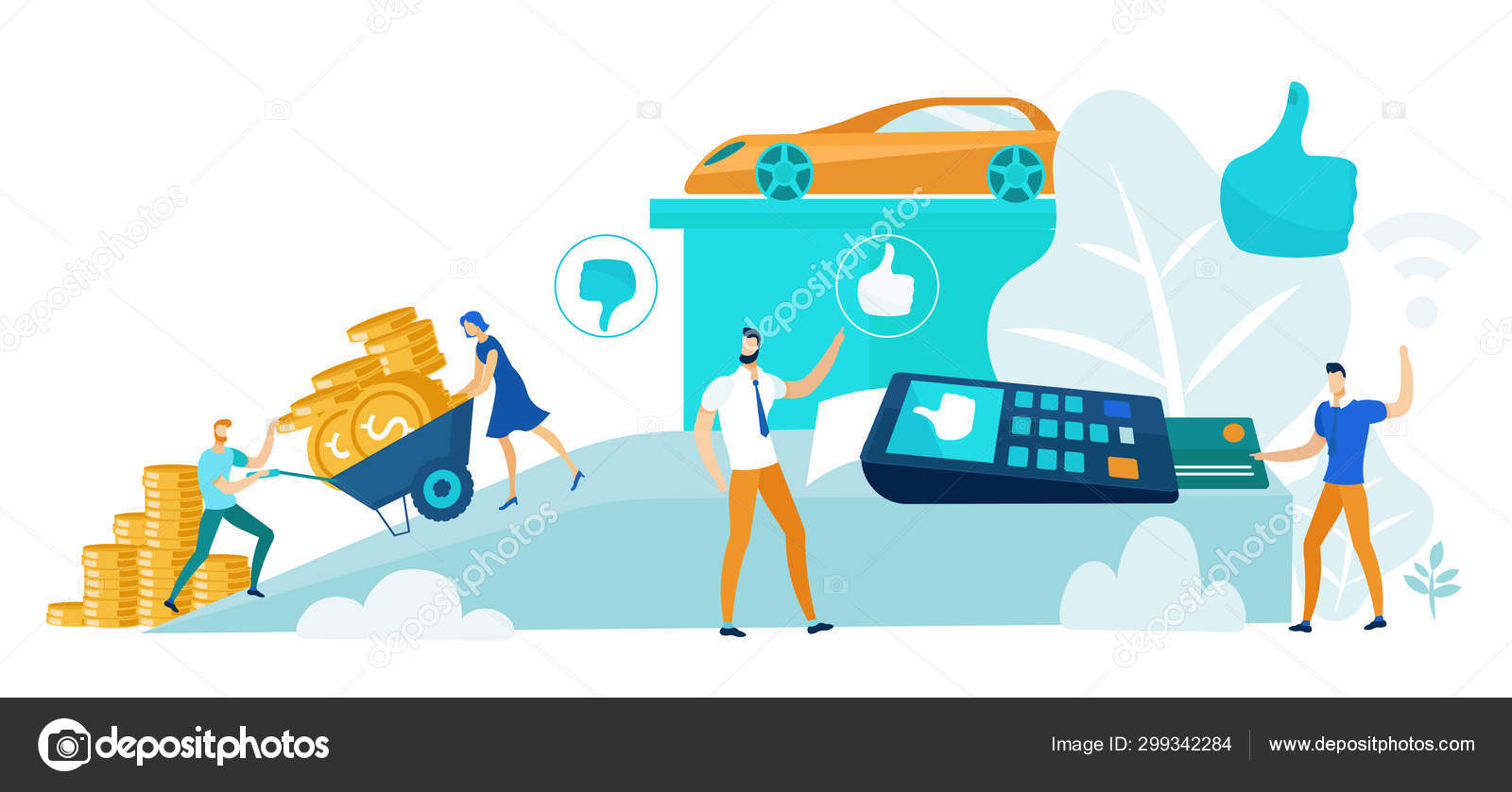 Financial Transaction Using Terminal and Card. Stock Vector Image by ...