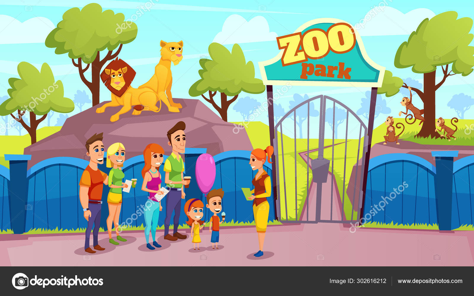Cartoon Zoo Gate
