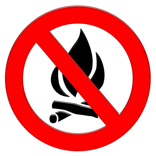 Round fire ban sign symbol isolated on white — Stock Photo © PiLens ...