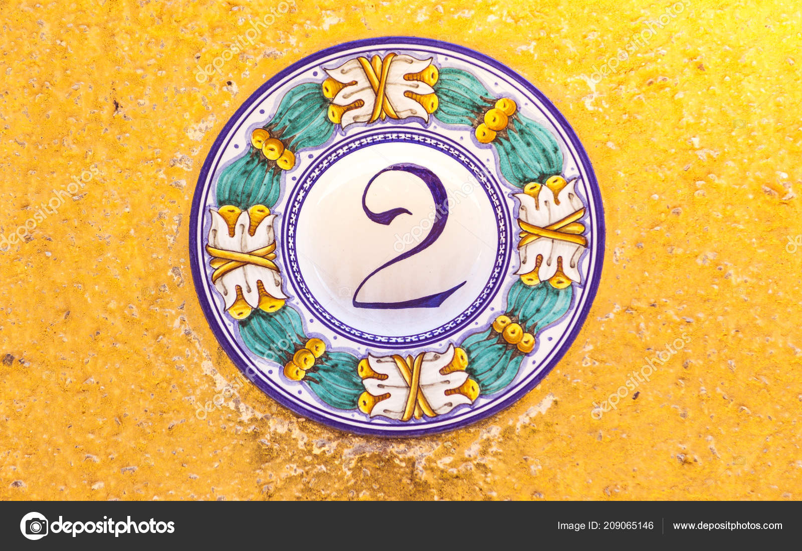 House Number Plate Two Made Ceramic Stock Photo by ©AlinaRosanova 209065146