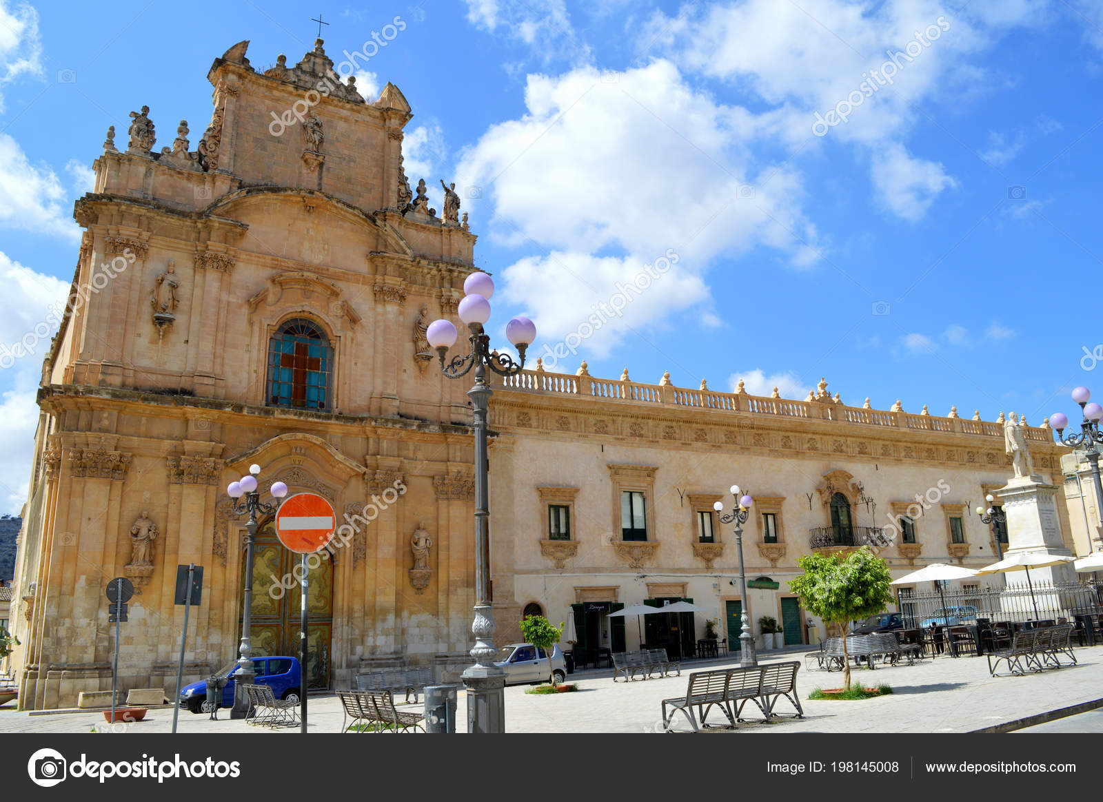 View Piazza Busacca Palace Carmine Church Scicli Ragusa Sicily Italy ...