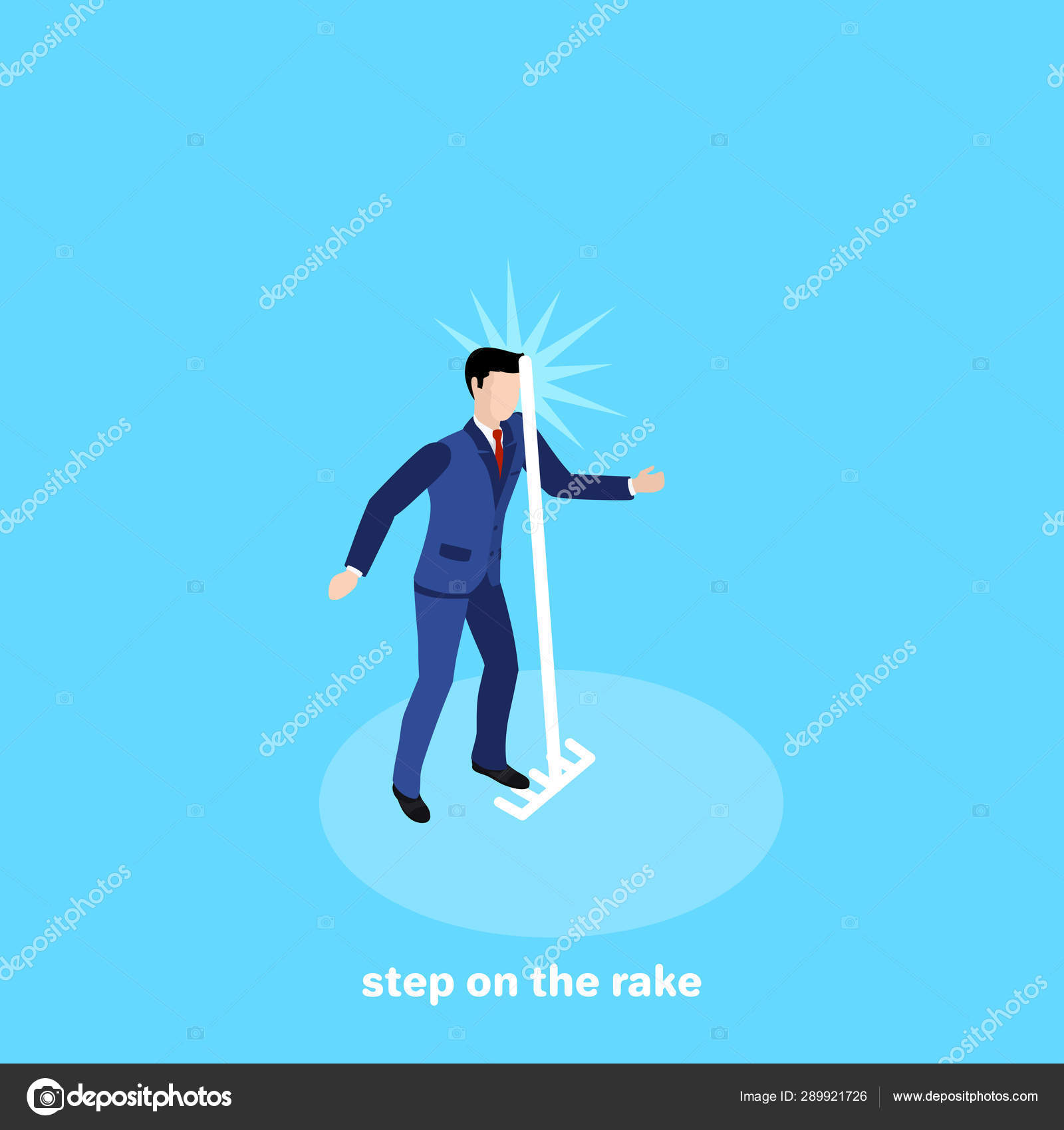 Man Business Suit Stepped Rake Isometric Image Stock Vector Image by ...