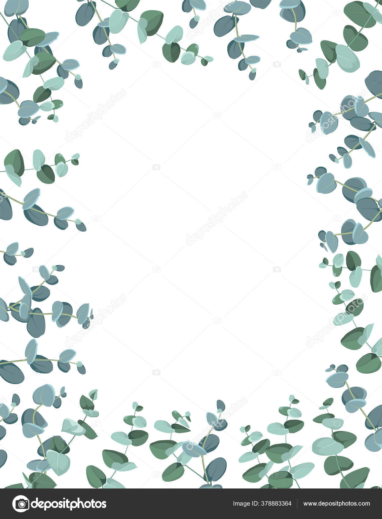 Eucalyptus border frame on white background. Stock Vector by ©Kotkoa ...