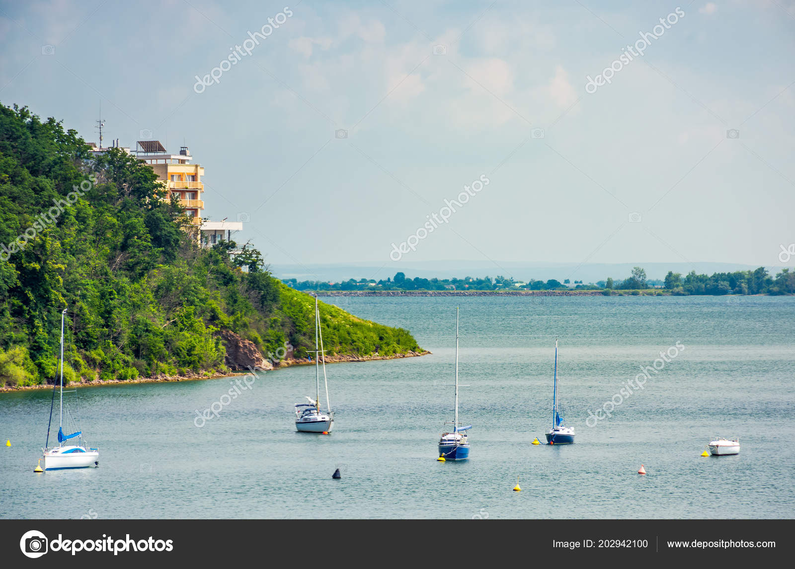 Yachts Harbor Zemplinska Sirava Lake Slovakia Sailboats Stand Still ...