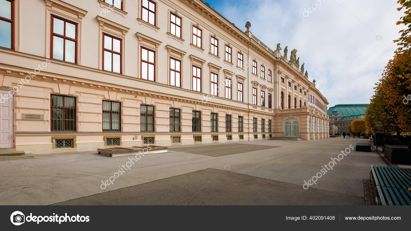 Vienna Austria Oct 2019 Terrace Backside Albertina Museum Building Cafe ...