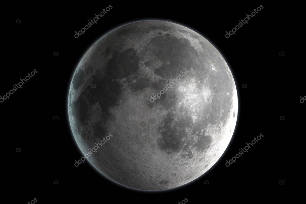 Luna realista en el espacio exterior. Alta textura detallada ...