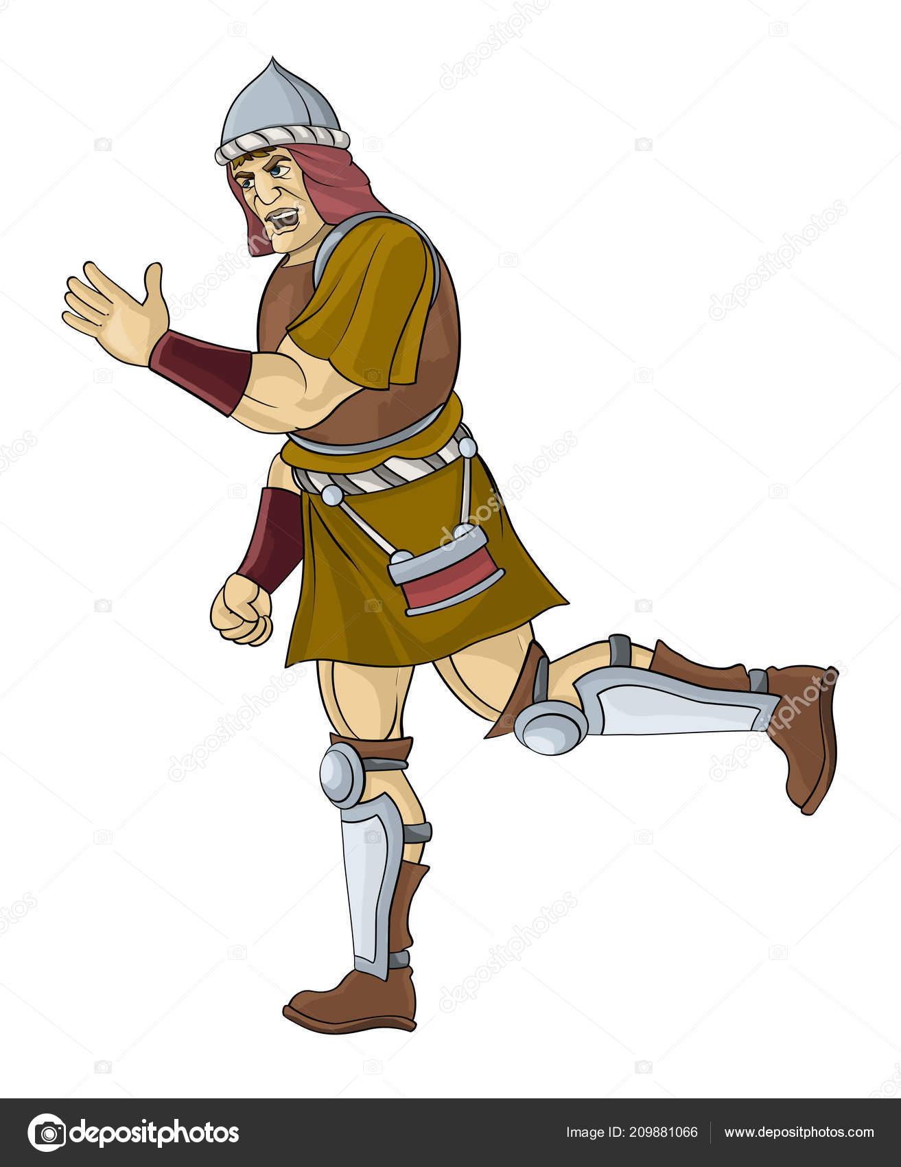 Cartoon Scene Soldier Fighting White Background Illustration Children ...