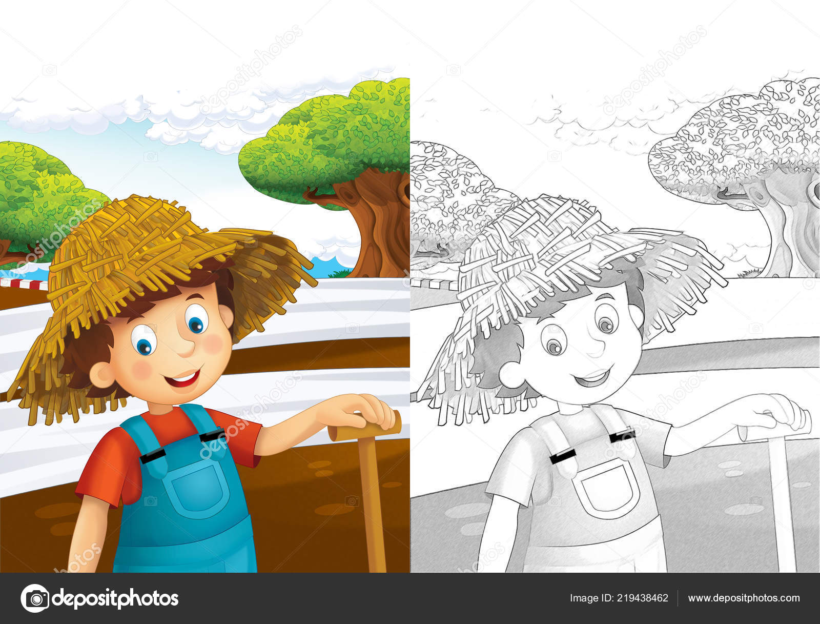 Farmer Drawing Colored