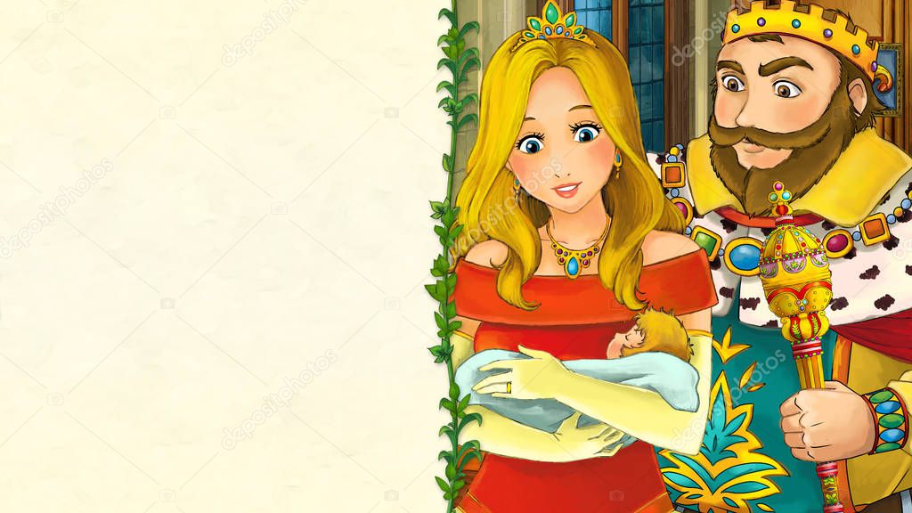 escena de dibujos animados incastle habitación padre rey y madre reina ...