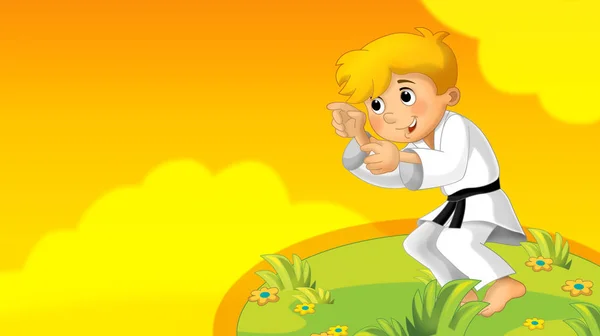Cartoon child training Stock Illustration by ©illustrator_hft #37073229