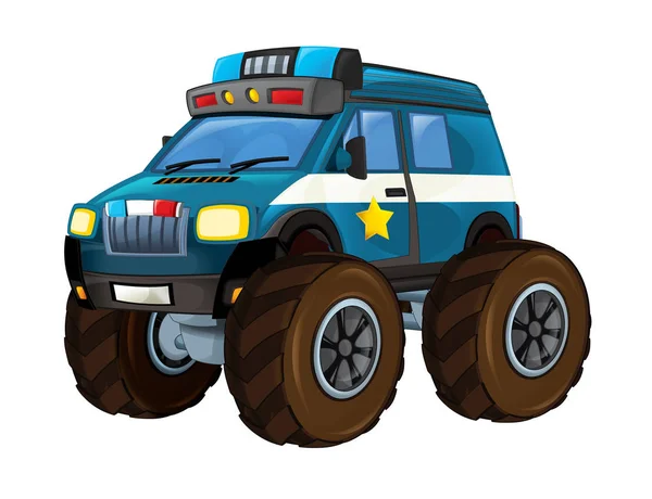 Tegnefilm politibil - isoleret - illustration for børnene — Stock-foto ...