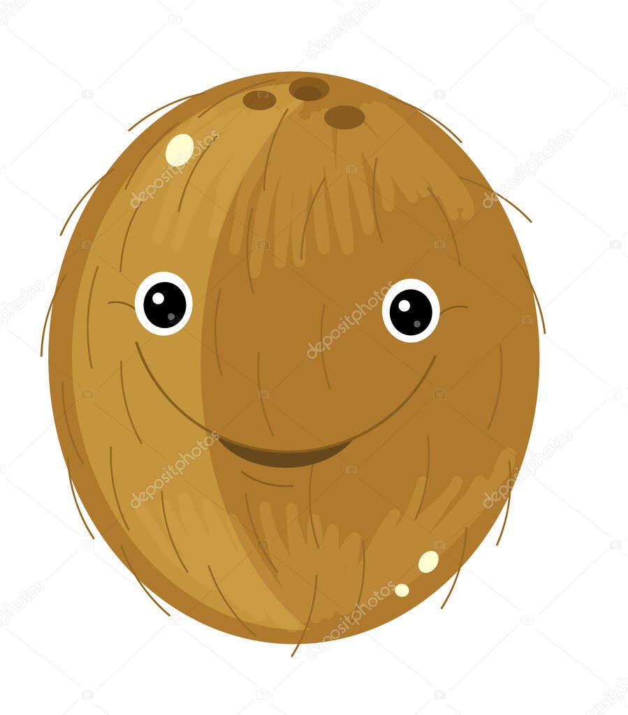 coco de dibujos animados sobre fondo blanco sonriente - ilustración ...