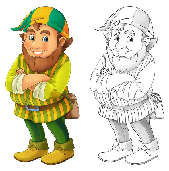 Cartoon Dwarf Sketch White Background Illustration Children Stock ...