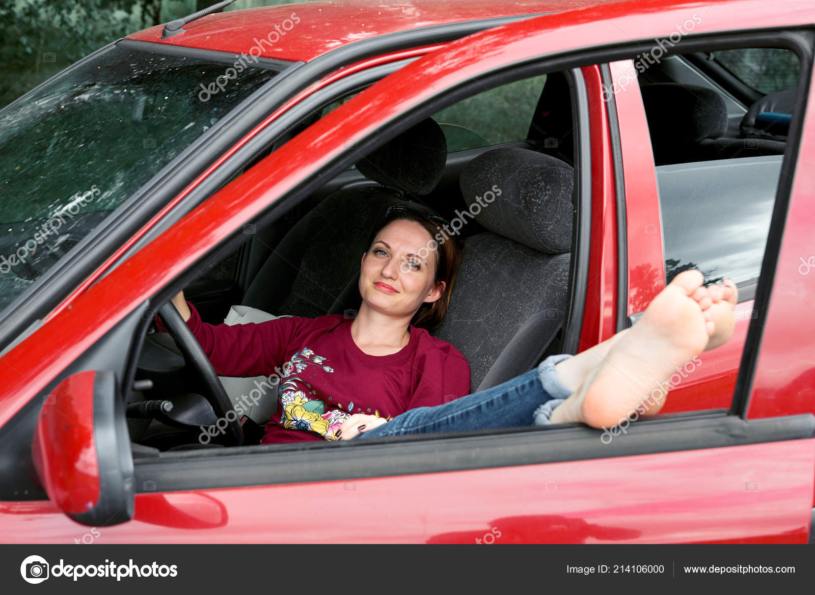 Pies Mujeres En Autos