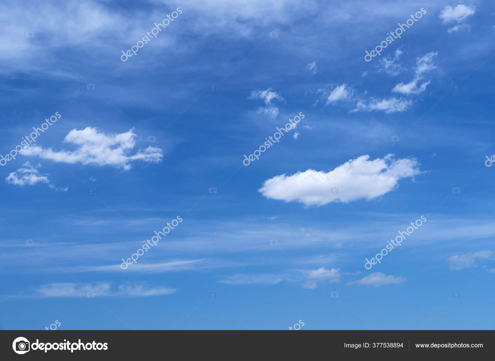 Bright Beautiful Blue Sky Soft Clouds Bright Sunny Day Stock Photo by ...
