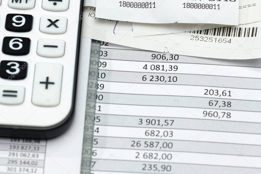 cajas registradoras recibo de compra, calculadora e informes ...