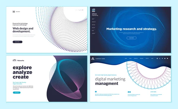 Set Web Page Design Templates Abstract Background Business App Project ...