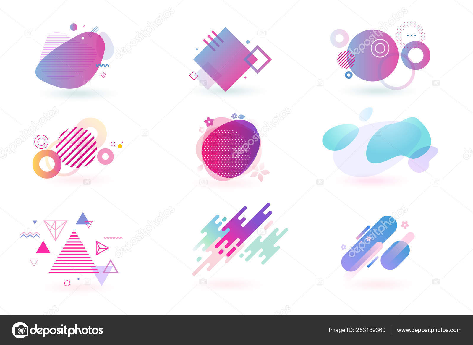 Set Abstract Graphic Design Elements Vector Illustrations Logo Design ...