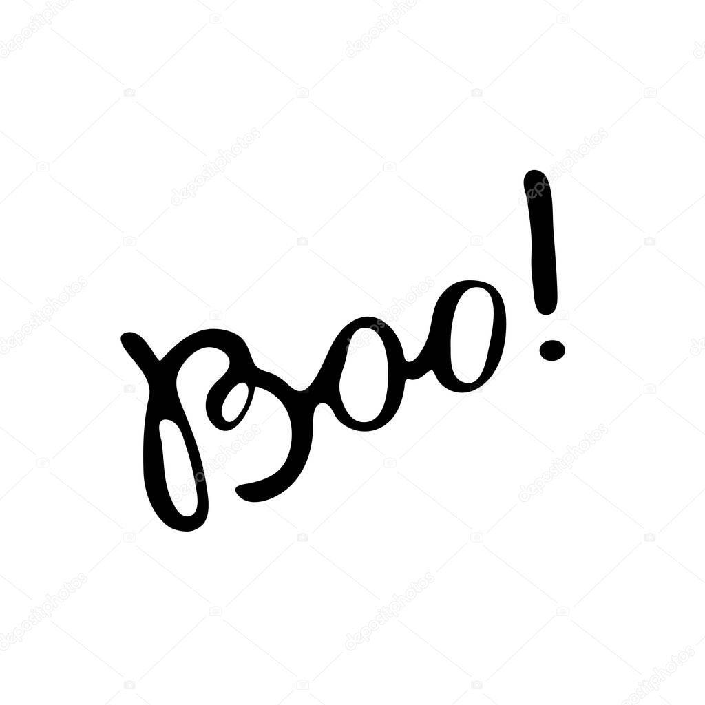 Plantilla de diseño de letras Boo, grunge cepillo, palabra caligráfica ...