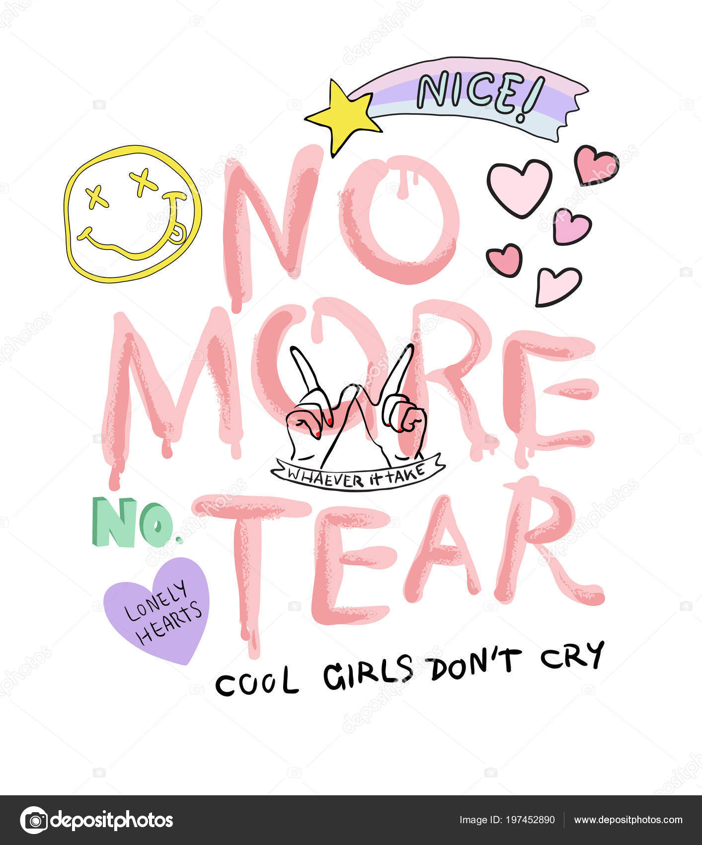 Typography Slogan Cute Icons Stock Vector by ©mykrit 197452890