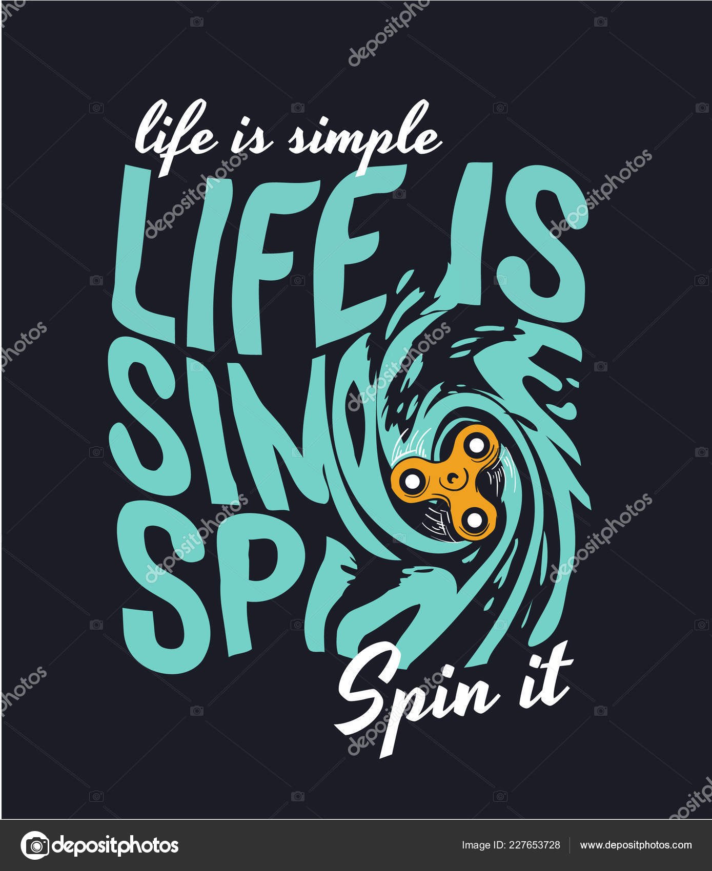 Typography Slogan Spinner Graphic Illustration Stock Vector Image by ...