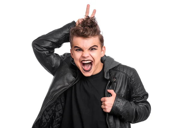 Punk goth-style teen boy Stock Photo by ©VaLiza 471884704