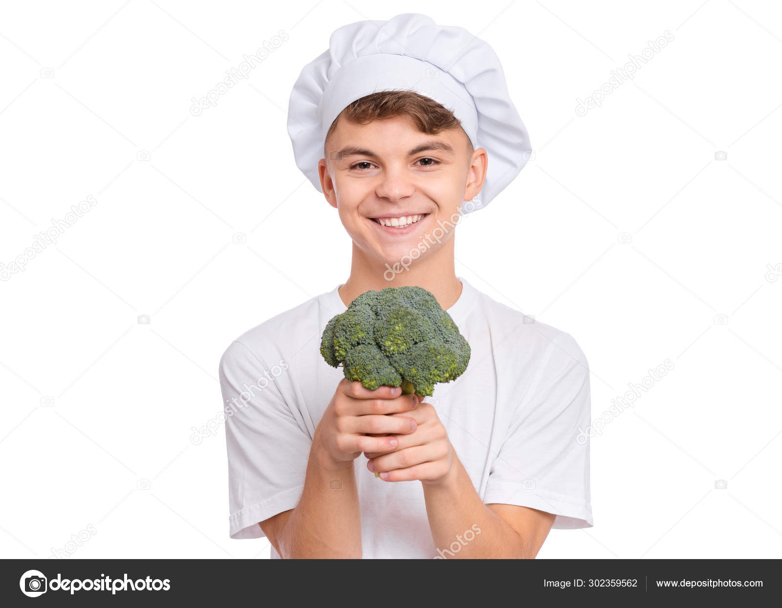 Teen boy in chef hat Stock Photo by ©VaLiza 302359562