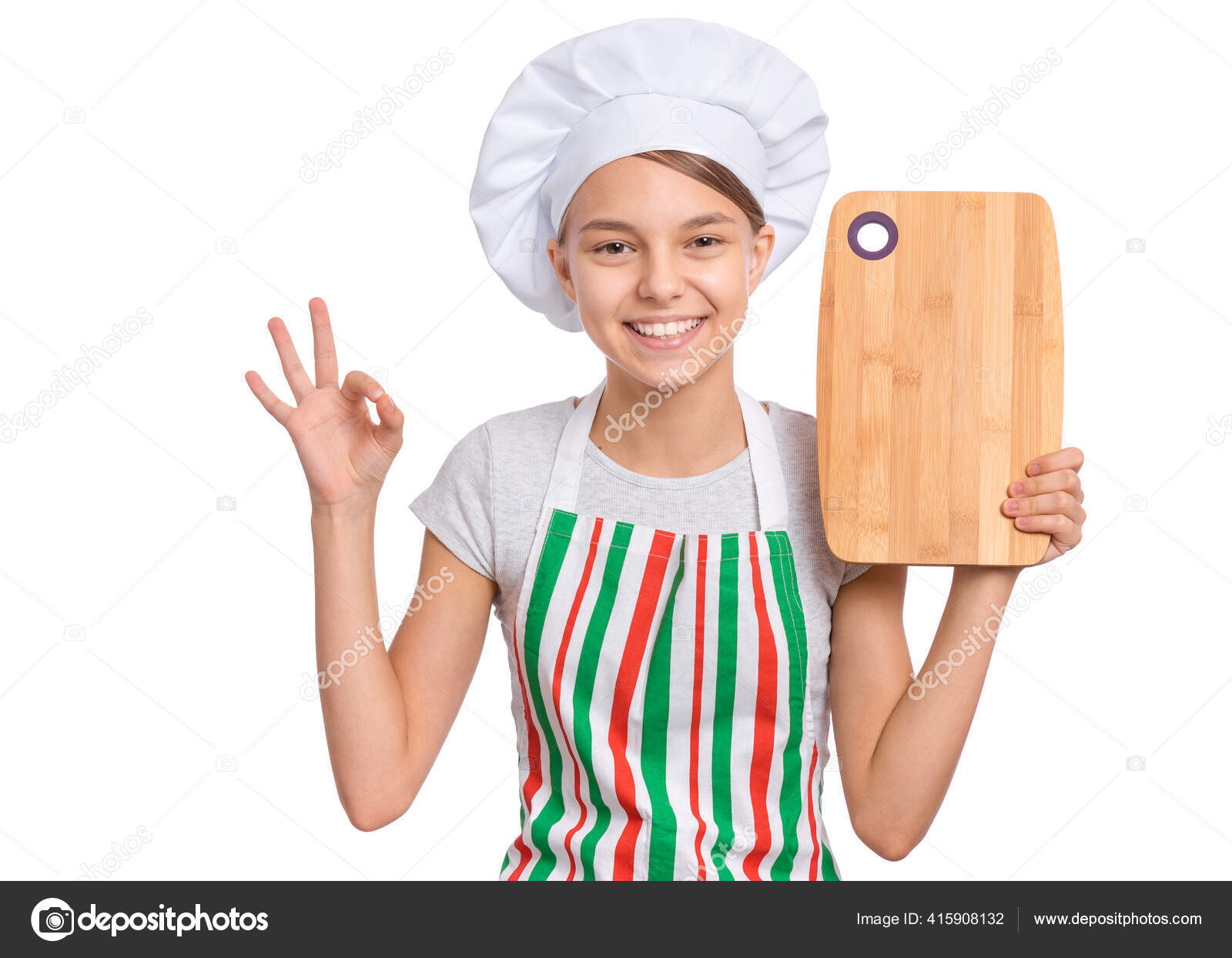 Girl chef on white Stock Photo by ©VaLiza 415908132