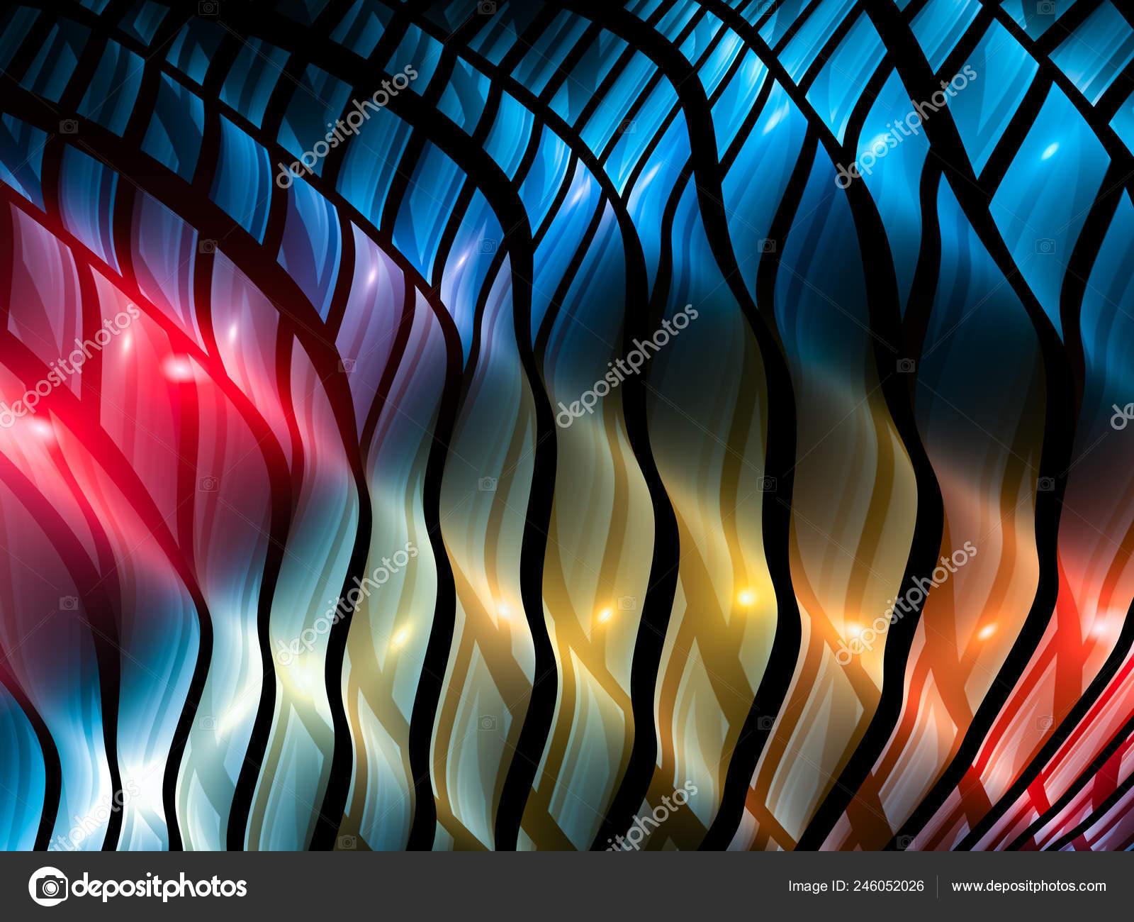 Colorful Glowing Stained Glass Computer Generated Abstract Background ...