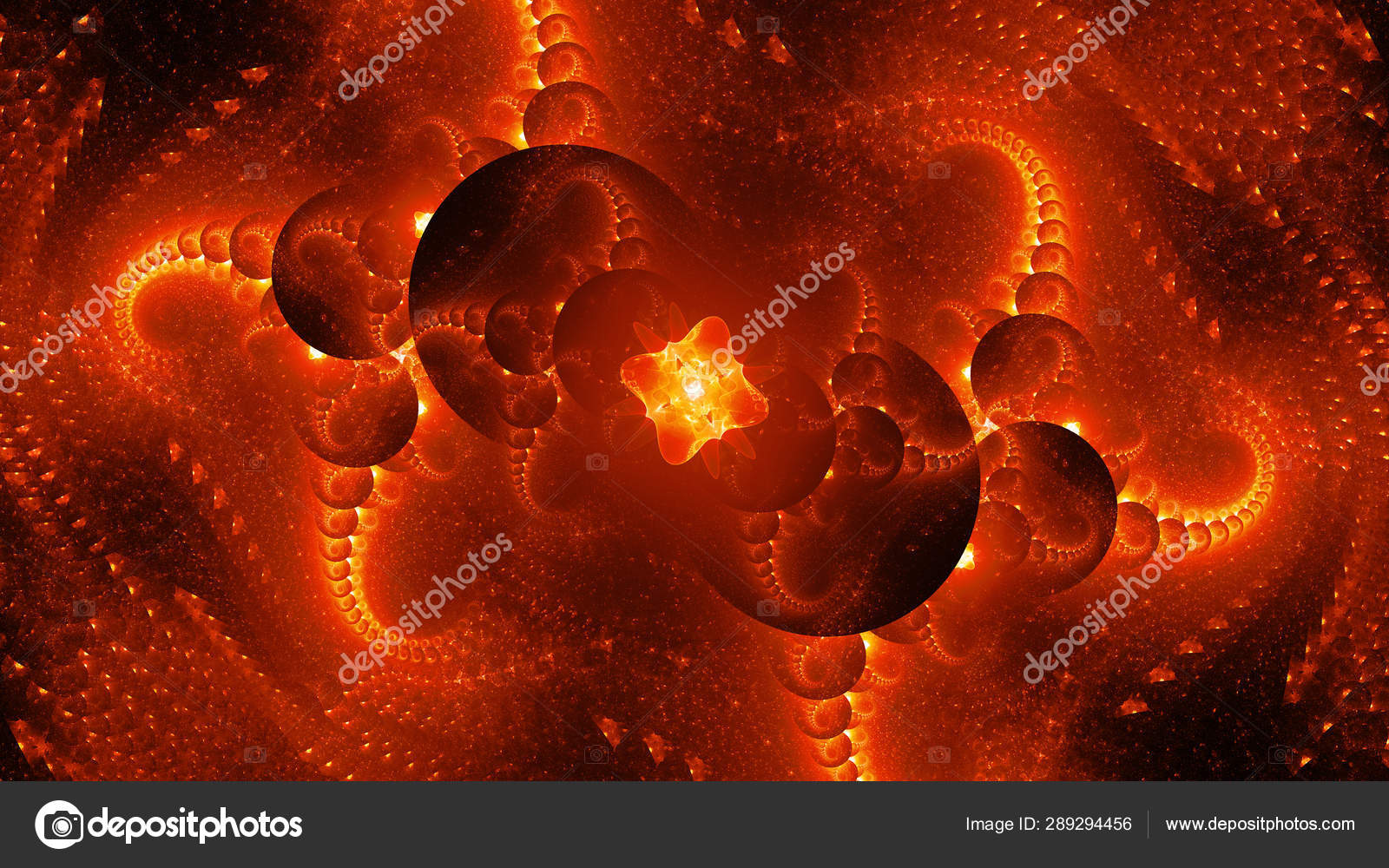 Fiery glowing alien technology computer generated abstract backg Stock ...
