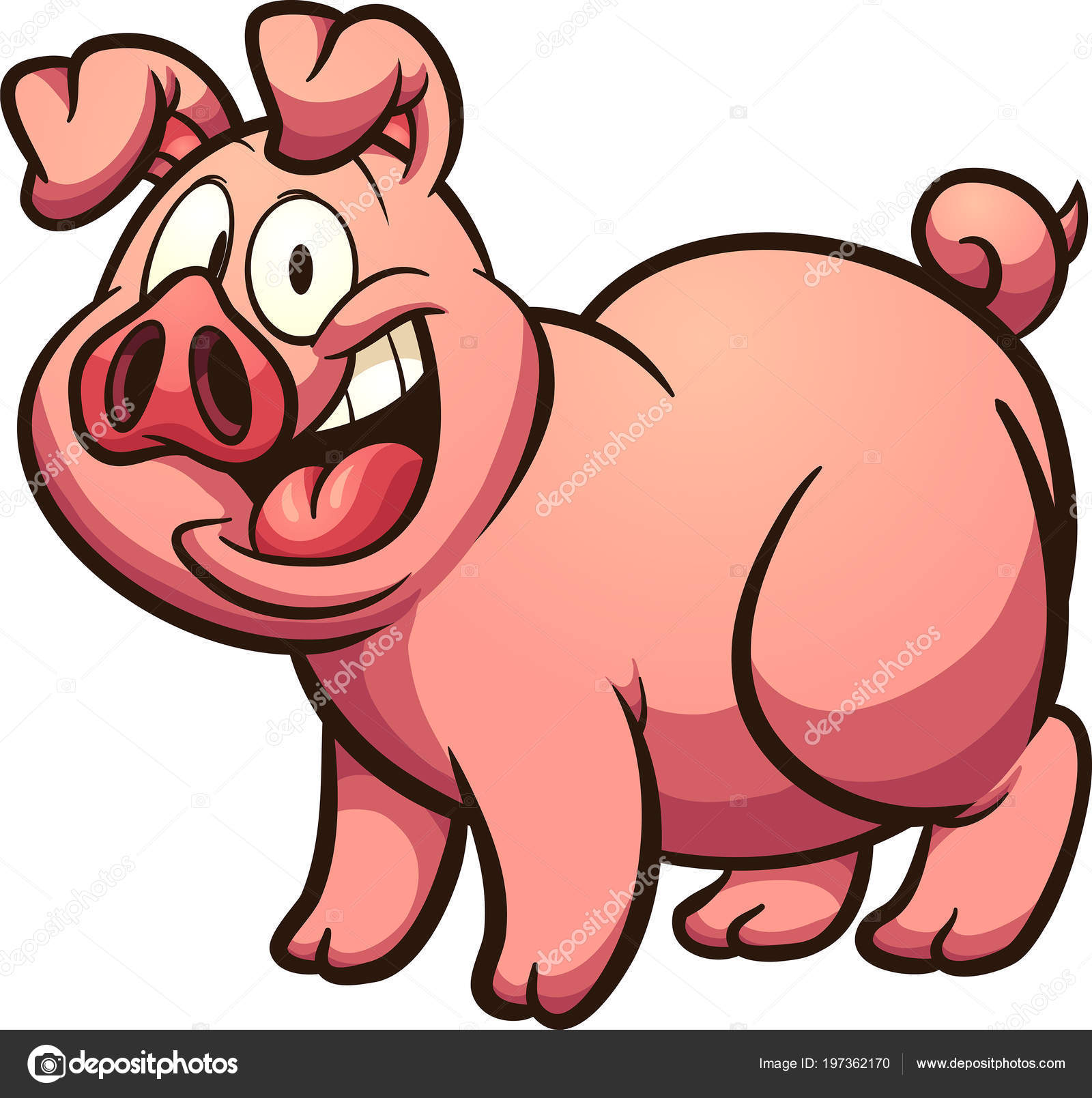 Happy Cartoon Pig