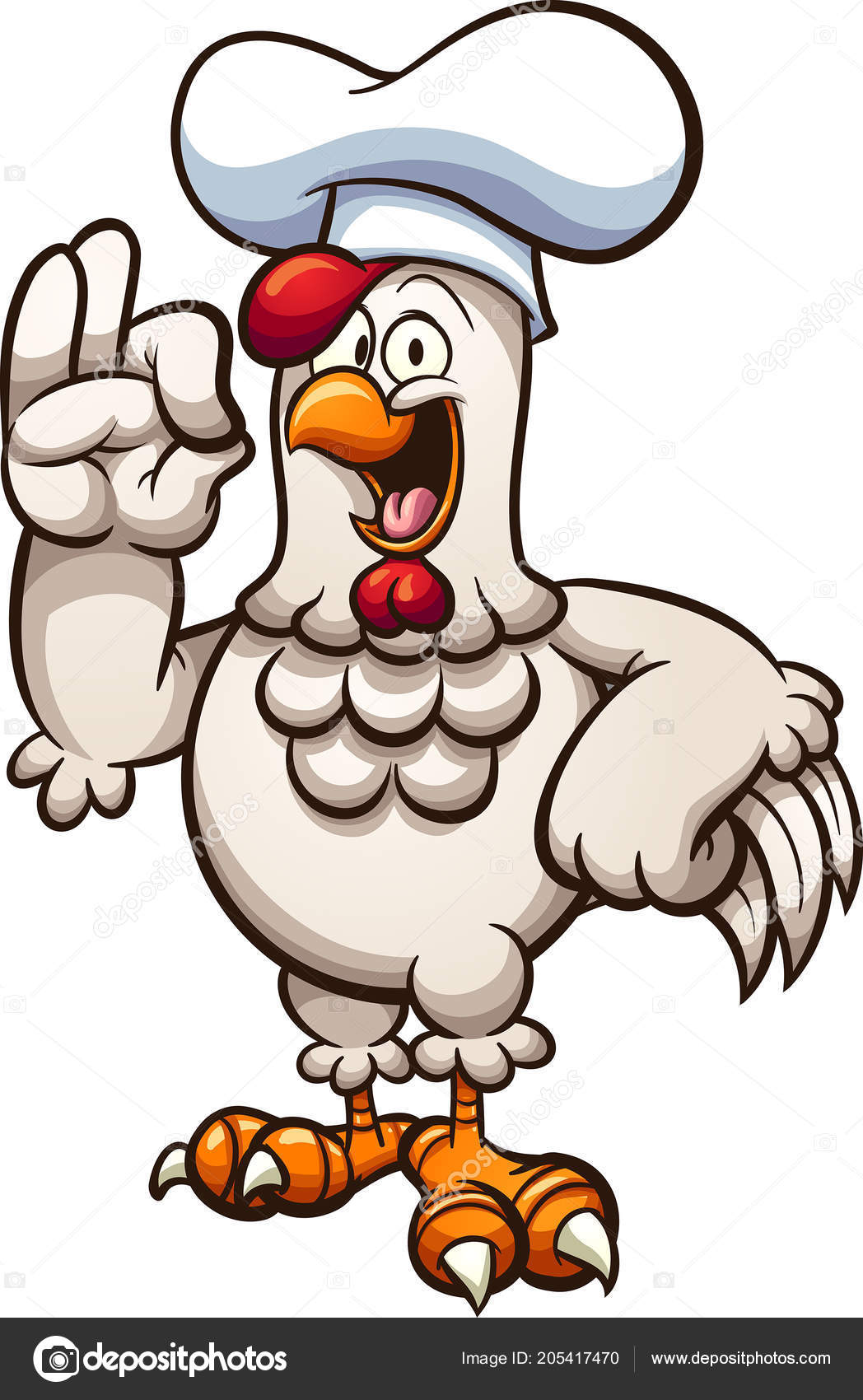 Chef Pollo Dibujos Animados Haciendo Delicioso Letrero Mano Ilustración ...