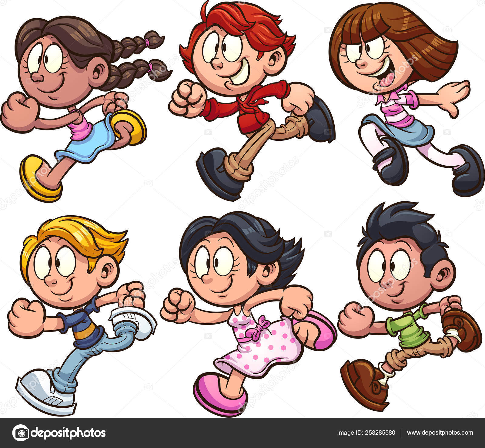 Running Kids Clip Art