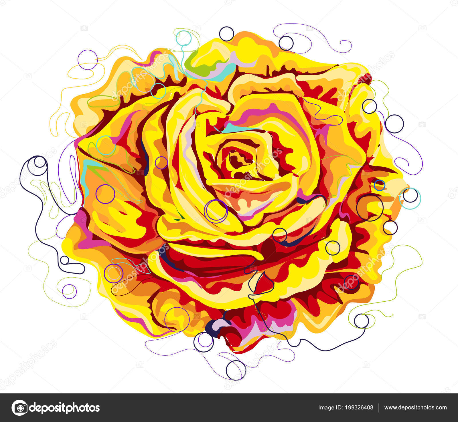 Rose Graphic Design Styles White Backgroun Stock Vector by ©amsure7 ...