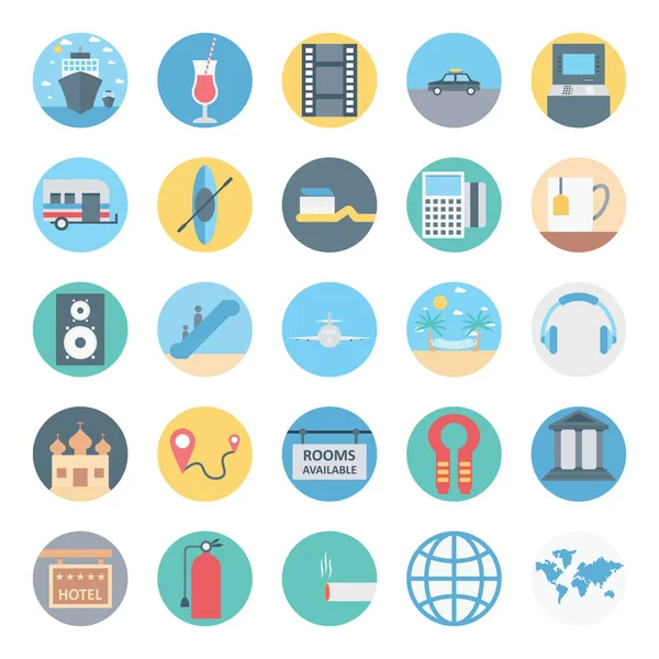 Ocio, Viaje y Tour Icono Vector Aislado consisten en bolsa, pasaporte ...