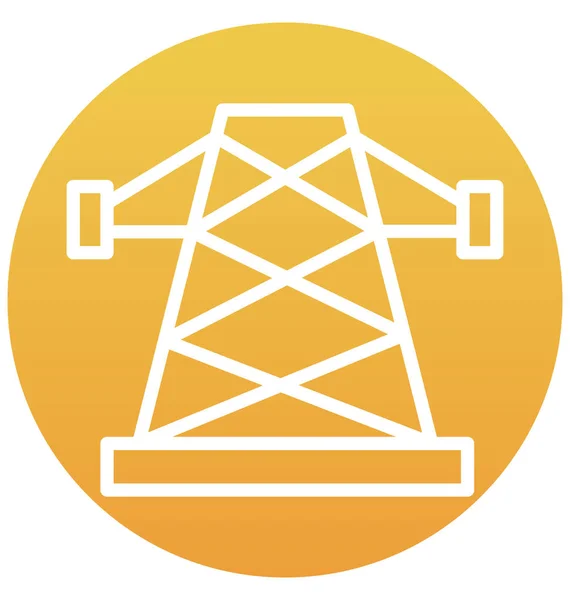 Electric Pylon Colored Vector Icon Stock Vector Image by ©vectorsmarket ...