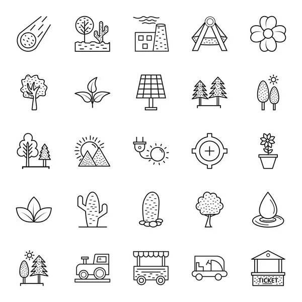 Nature Plant Park Isolated Vector Icons Every Single Icon Can Stock Vector By ©azharranksol