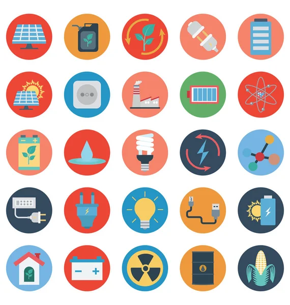 Stylized electricity, power and energy icons Stock Vector Image by ...