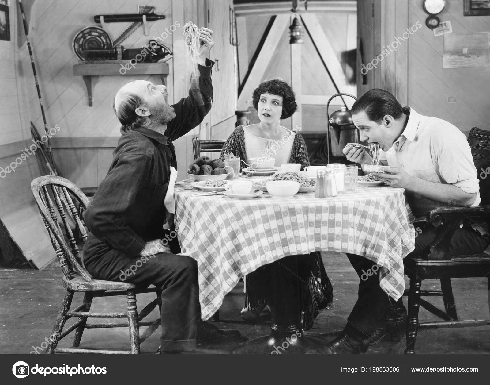 Family Eating Spaghetti Dinner — Stock Photo © everett225 #198533606