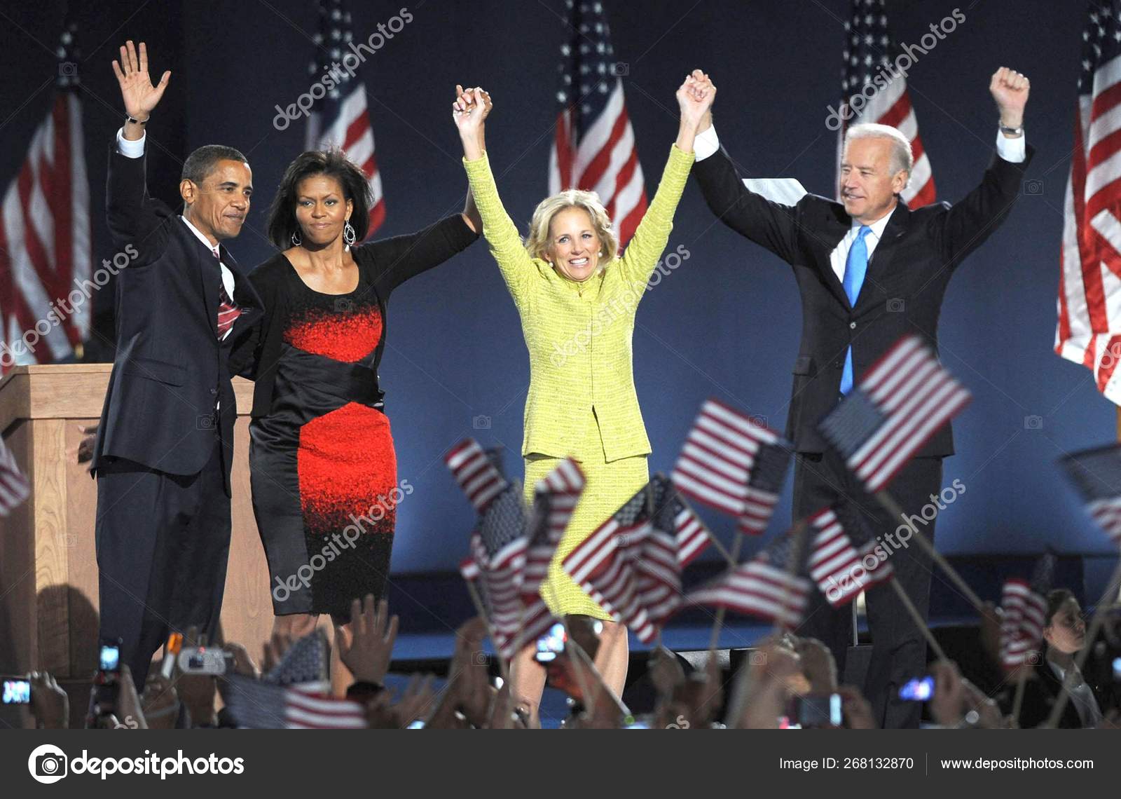 President Elect Senator Barack Obama Wife Michelle Obama Jill Biden ...