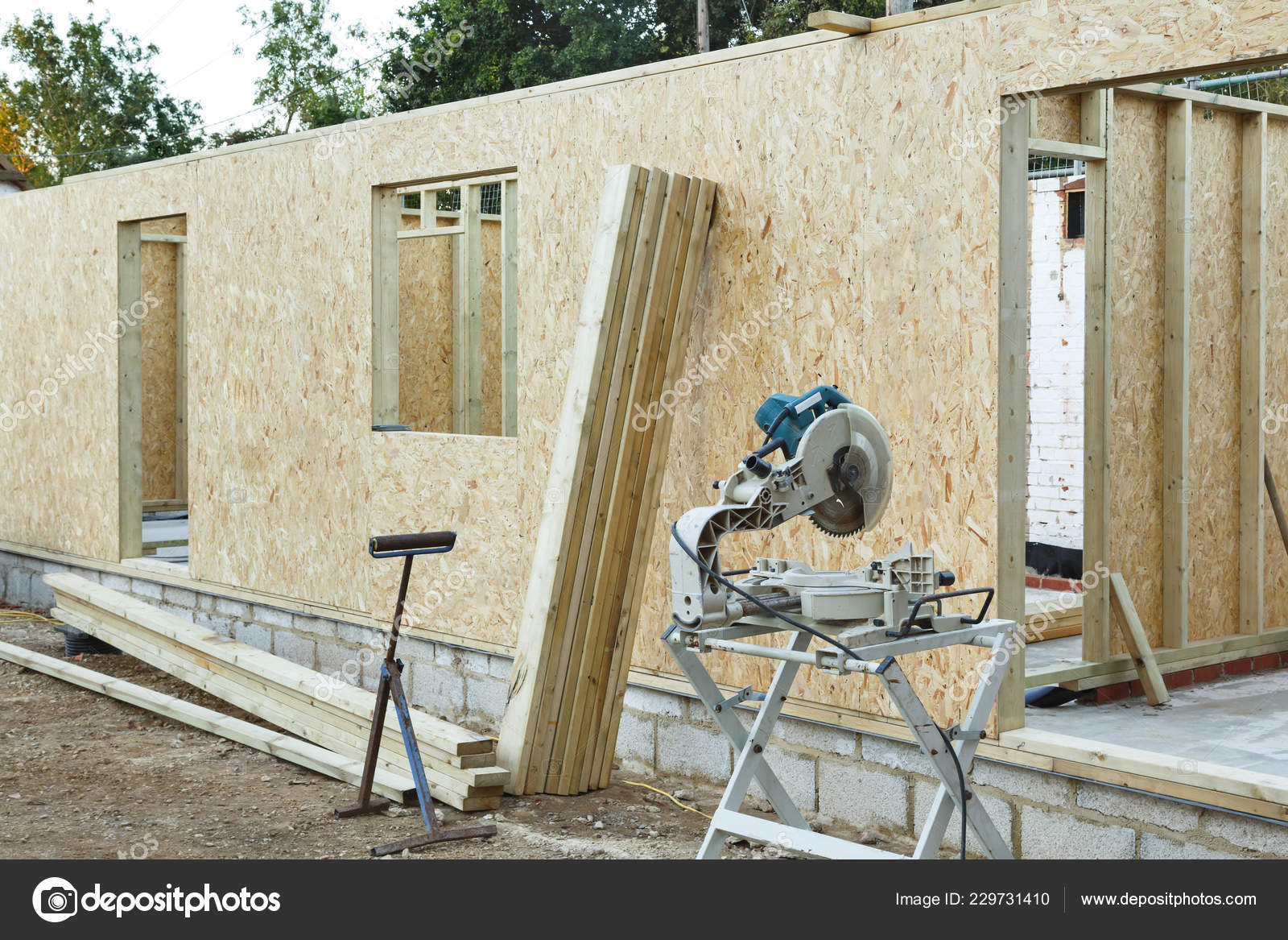 Timber Frame House Constructed Using Osb Sheets Form Timber Panels ...