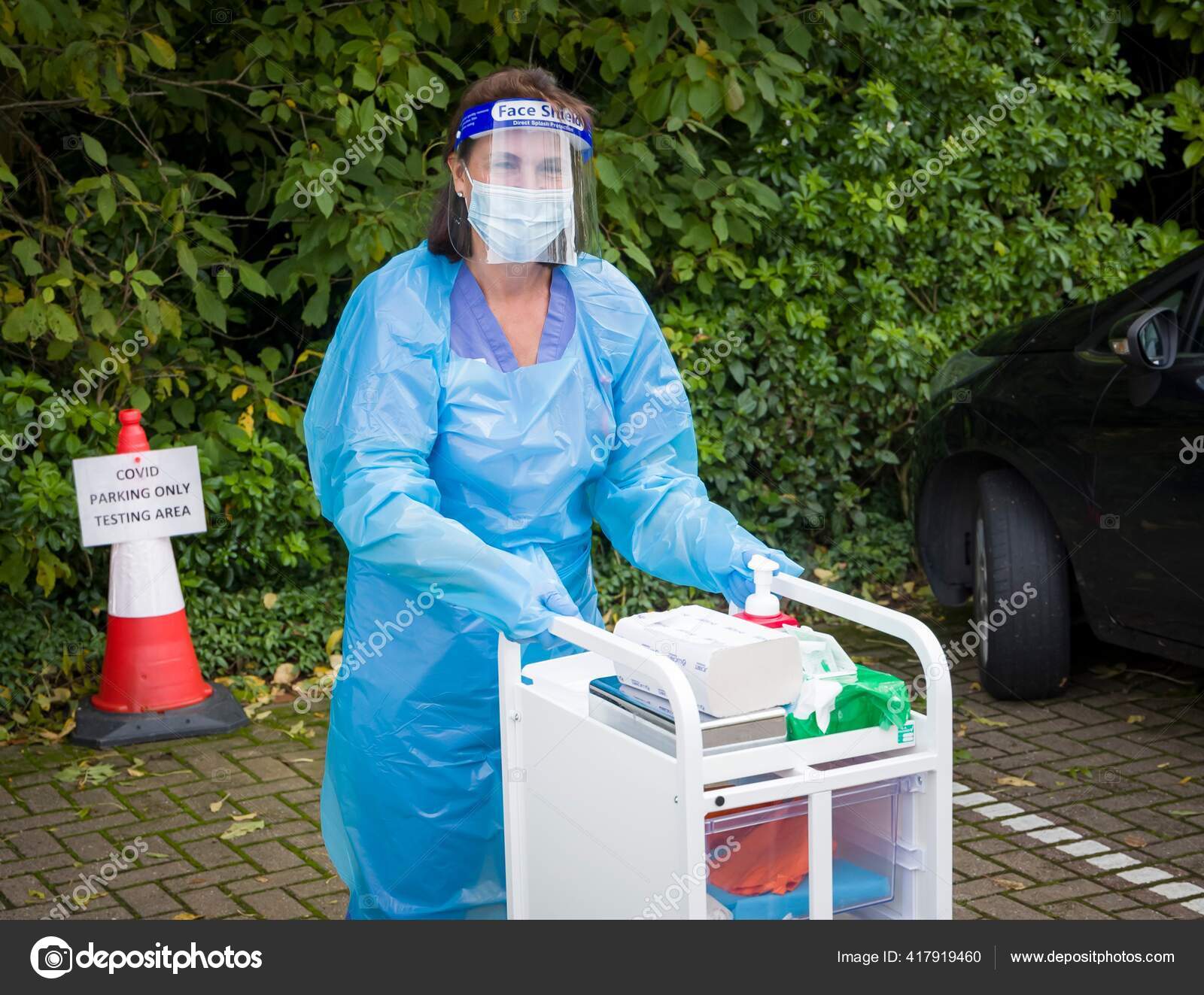 Harpenden October 2020 Nurse Wearing Full Ppe Personal Protective ...