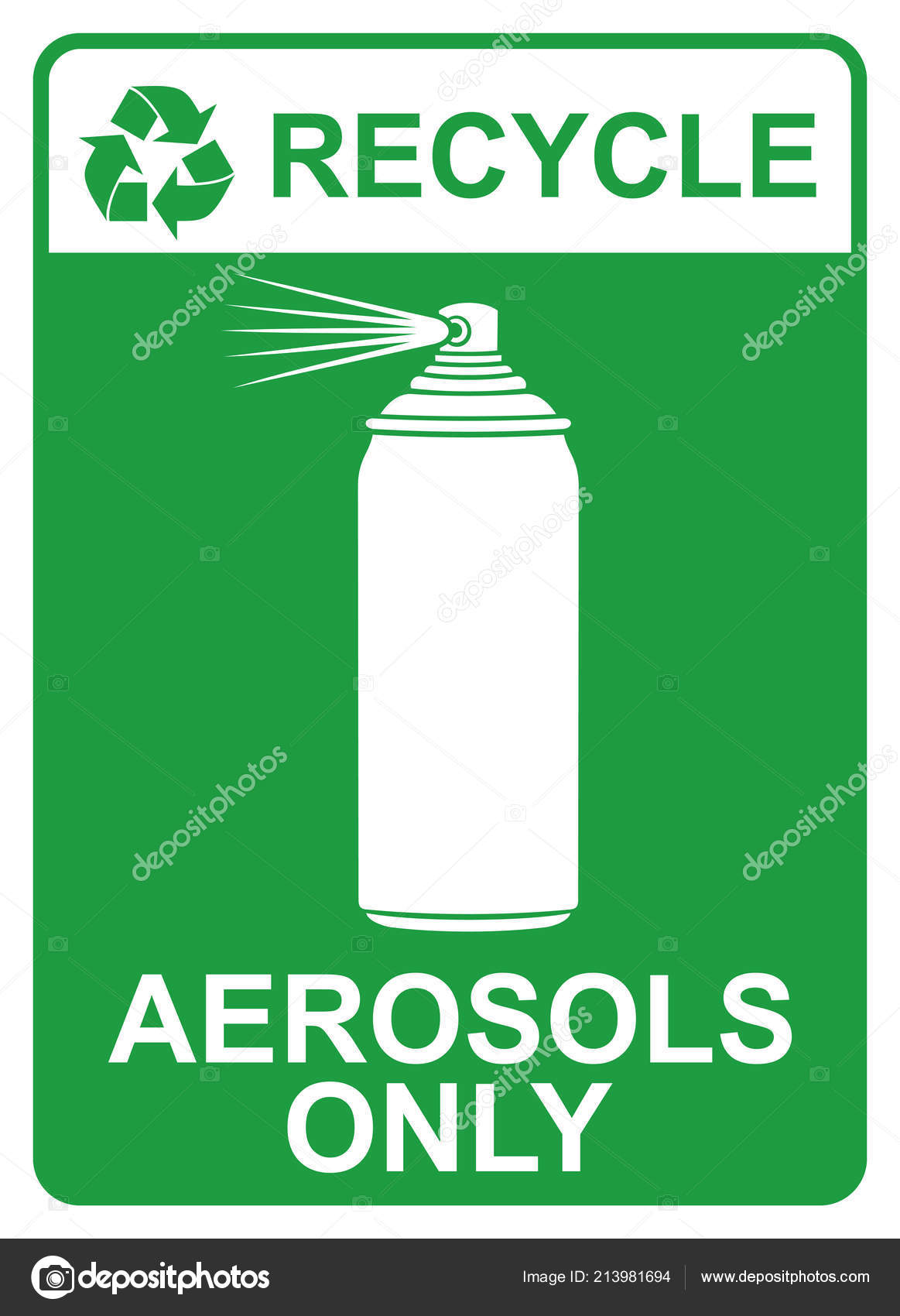 Recycle Vector Sign Aerosols Only — Stock Vector © Tribaliumivanka ...