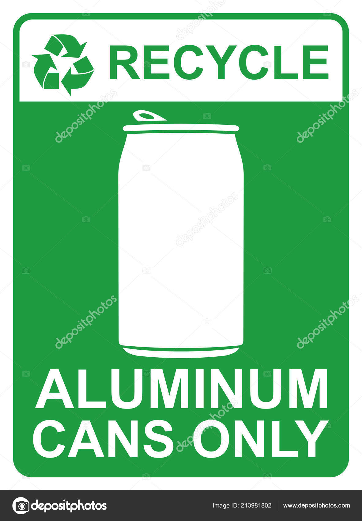 Signe Vectoriel Recyclage Canettes Aluminium Seulement — Image ...