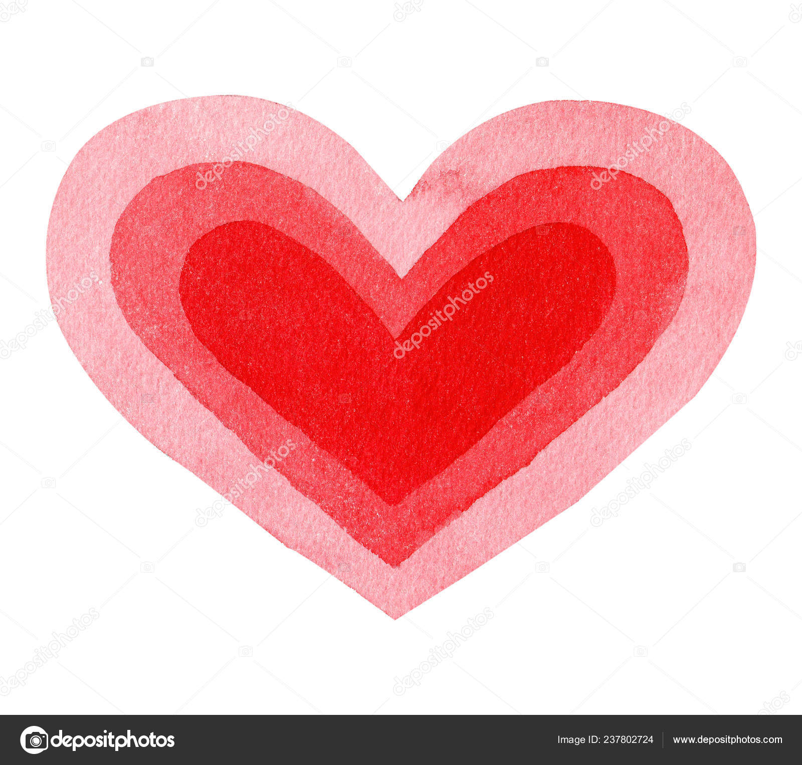Watercolor hand painted red heart. Symbol of love. Stock Illustration ...