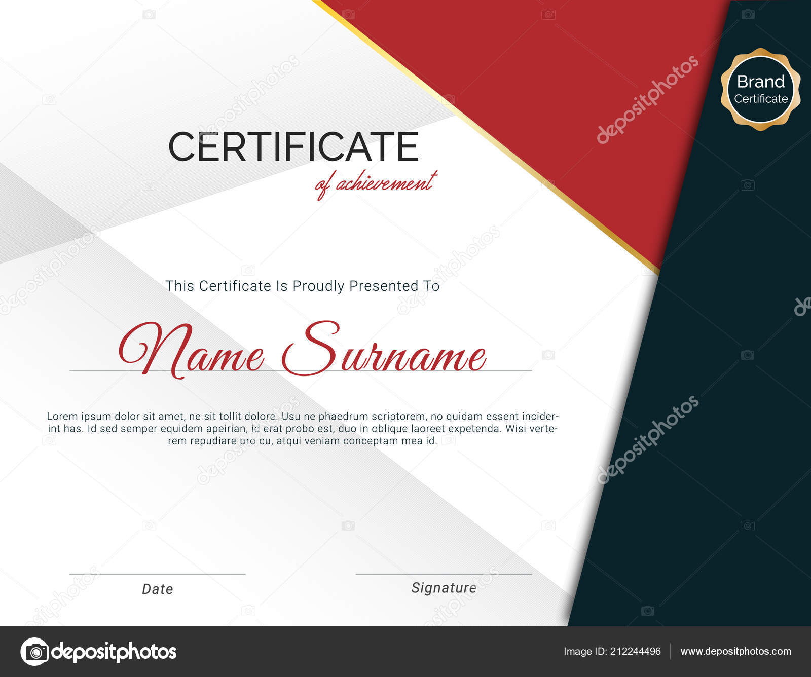 Modern Professional Certificate Template Design Illustration Stock ...