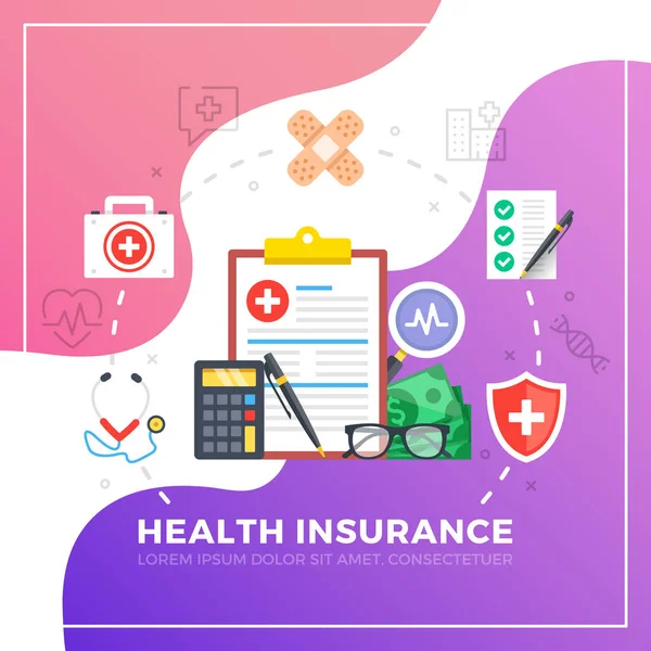 Health insurance. Flat design graphic elements. Modern vector ...